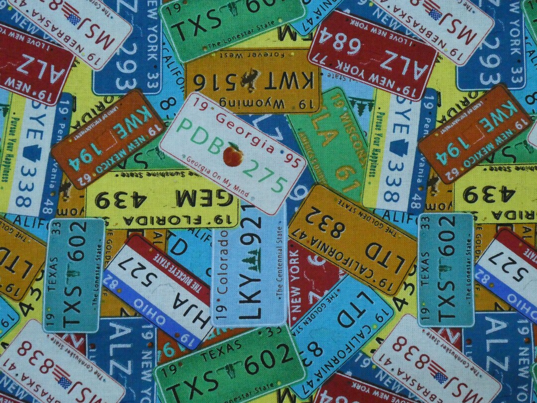 License Plate Blank Quilting 0.5 Meter Cotton Fabric Coast to Coast ...