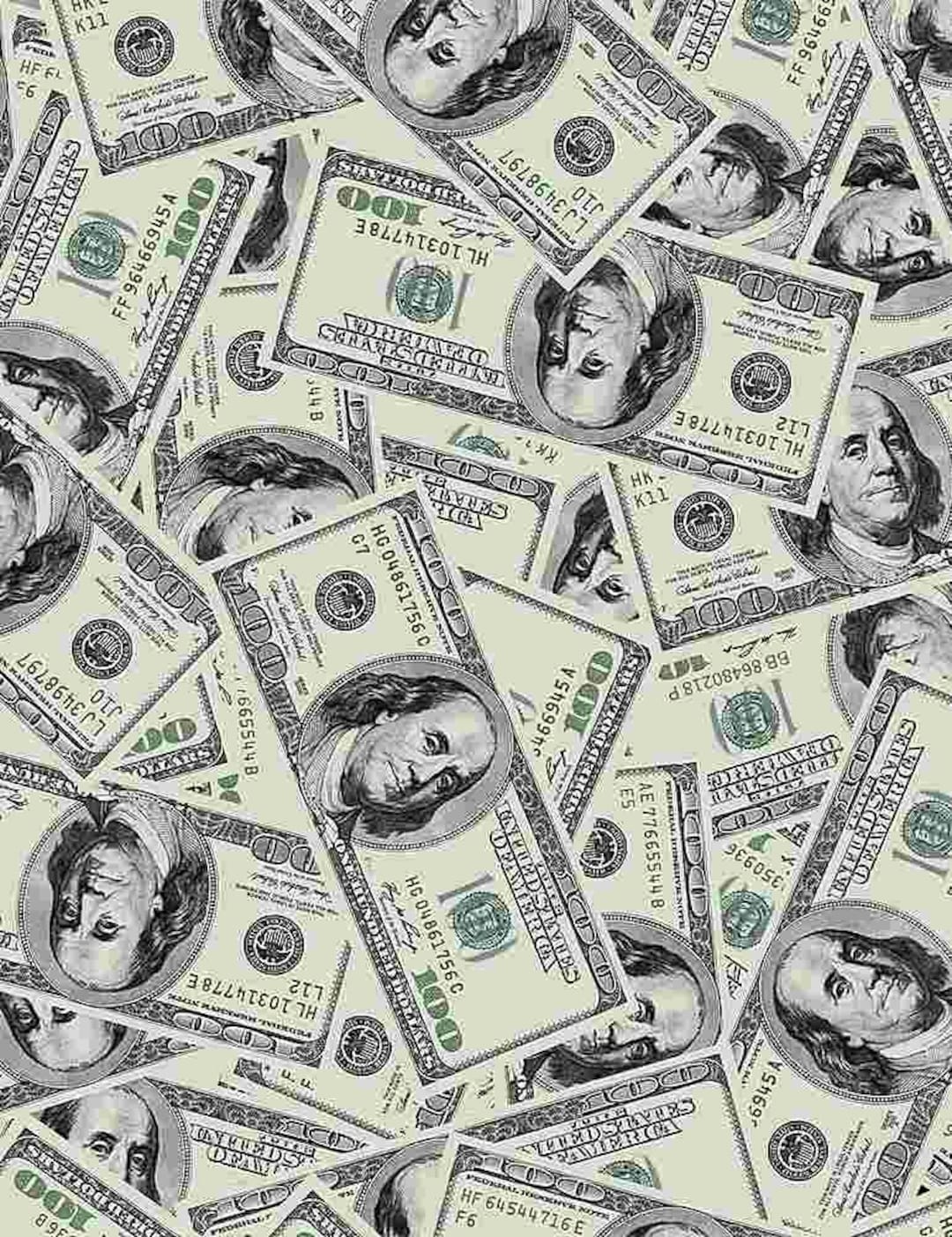 Dollar Banknotes Money Banknotes USA 0.5 Meter Cotton Fabric From ...