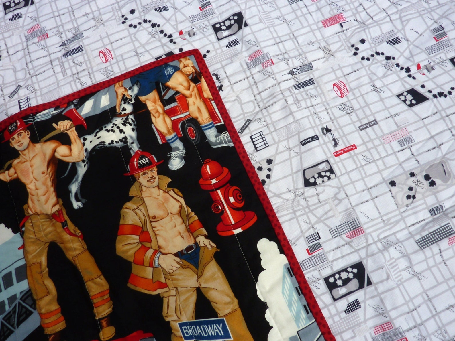 Quilt Firefeighter Travel Pillow Firefighters New York Patchwork ...
