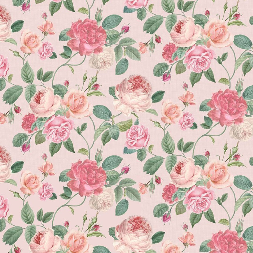 ROSES on Rose Wedding Flowers 0.5 Meters Cotton Fabric by Timeless ...