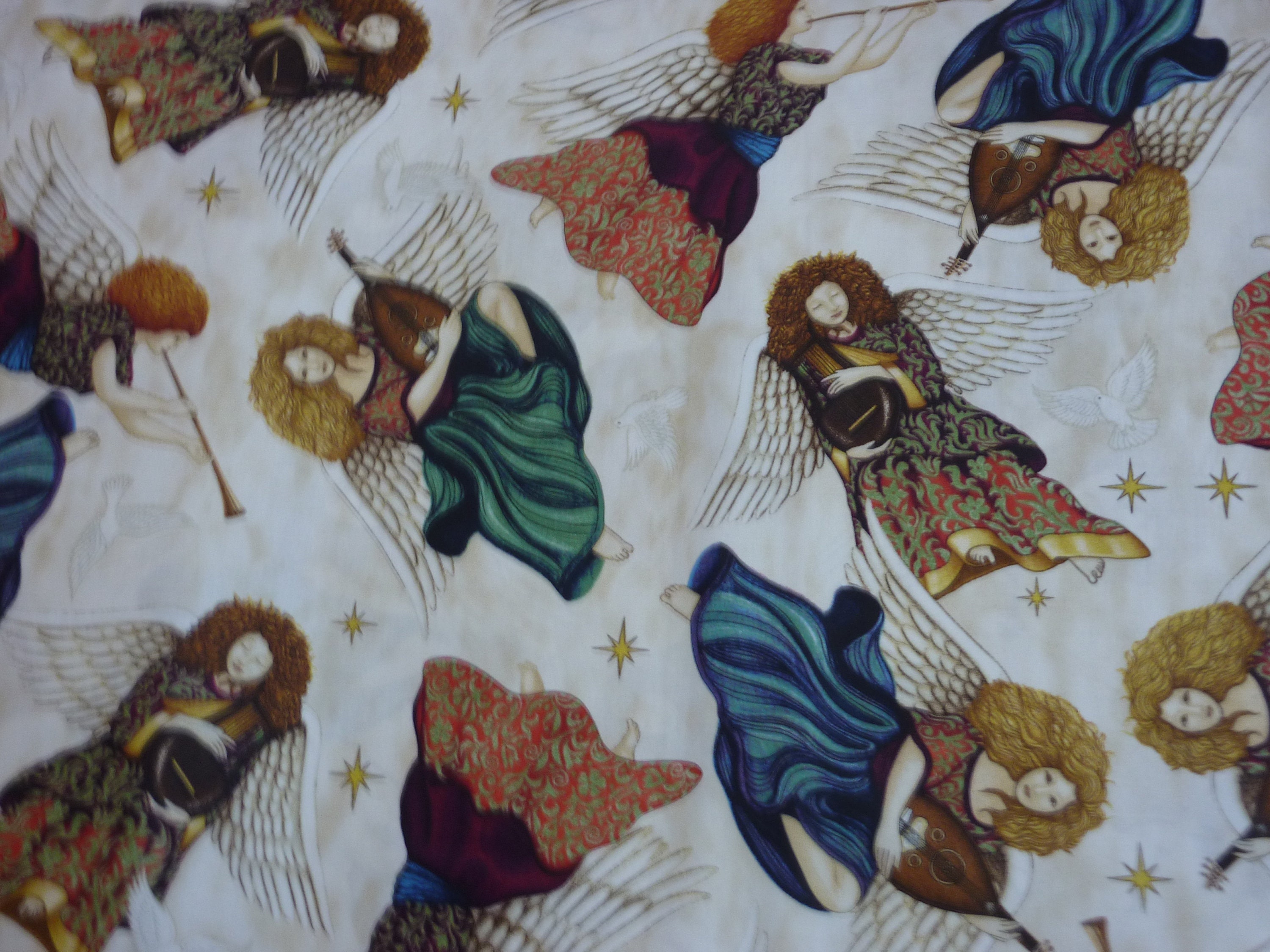 Angel Christmas Music 0.5 Meter Cotton Fabric by Quilting Treasures Dan ...
