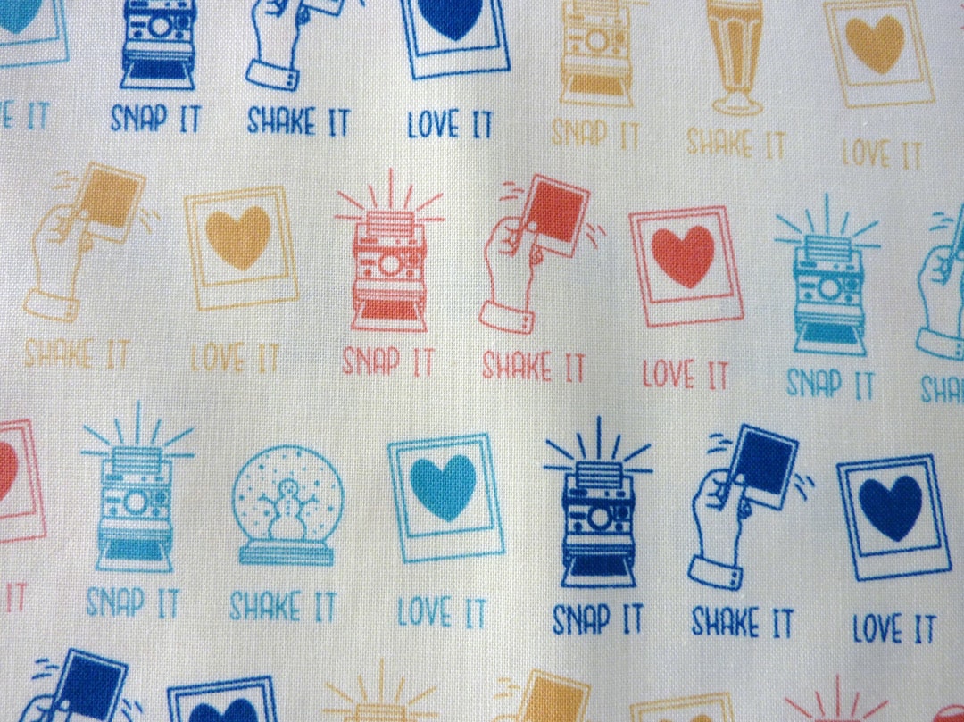 Polaroid Cameras Camera Selfie Old School 0.5 Meter Cotton Fabric From Ink & Arrow - Etsy
