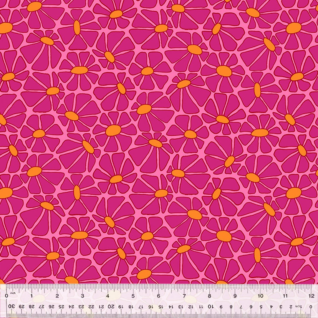 Summer Lovin Multi Daisy Pink 0.5 Meter Cotton Fabric Windham Studio - Etsy