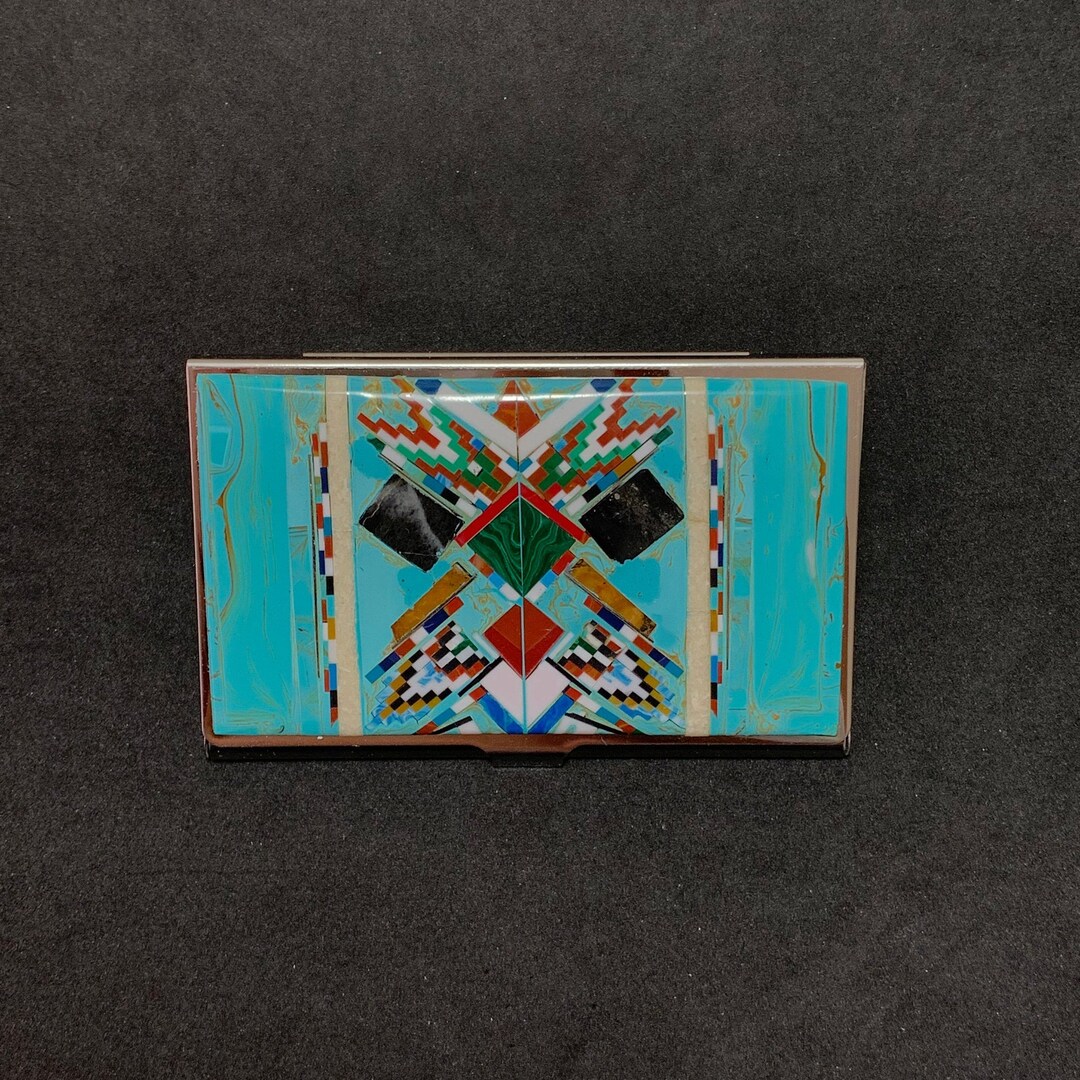 Turquoise Inlay Credit Card Holder Business Card Cases - Etsy