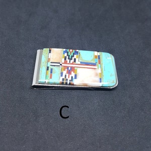 Turquoise Inlay MONEY CLIP 1 Inches Wide - Etsy