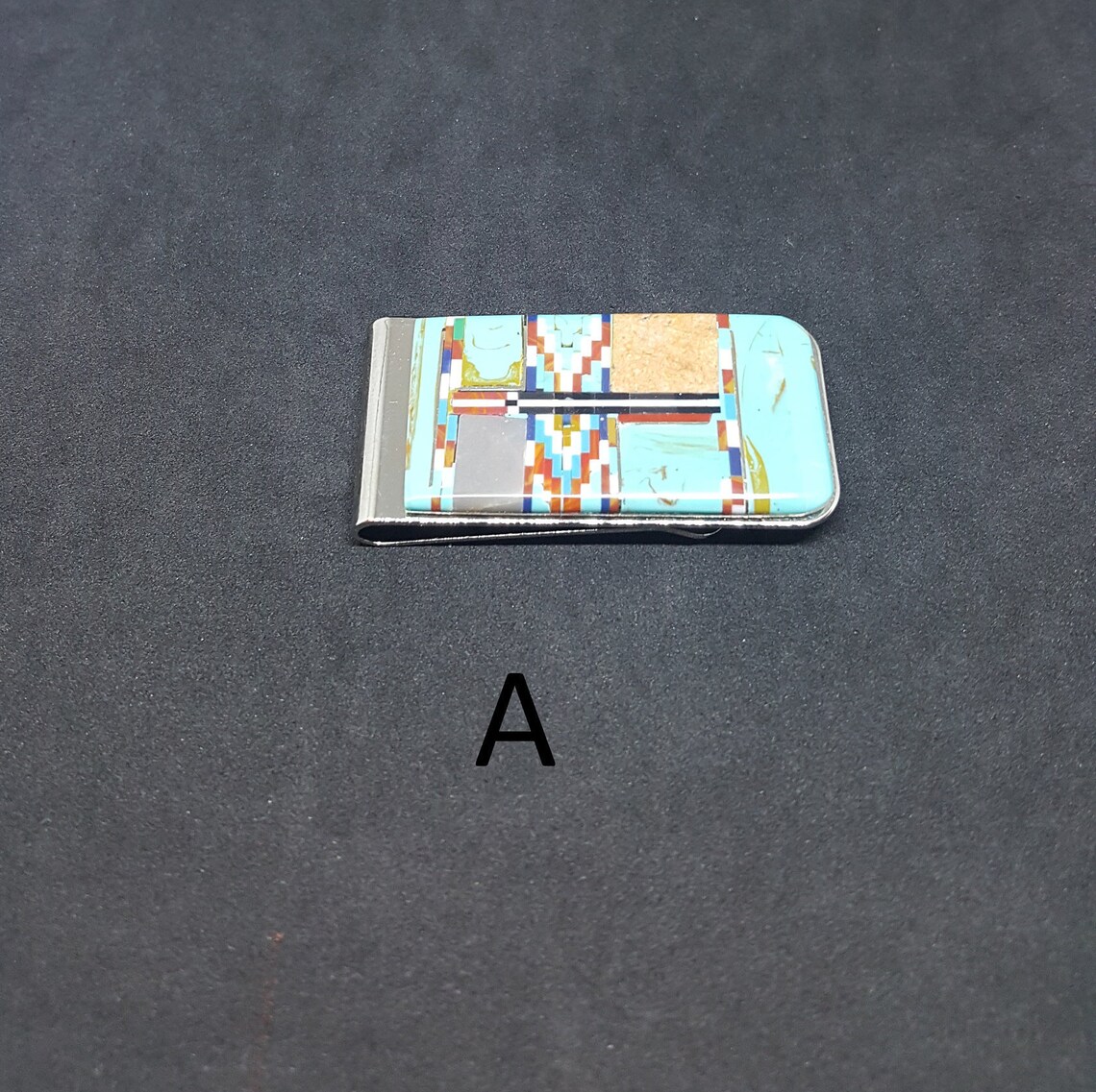 Turquoise Inlay MONEY CLIP 1 Inches Wide - Etsy