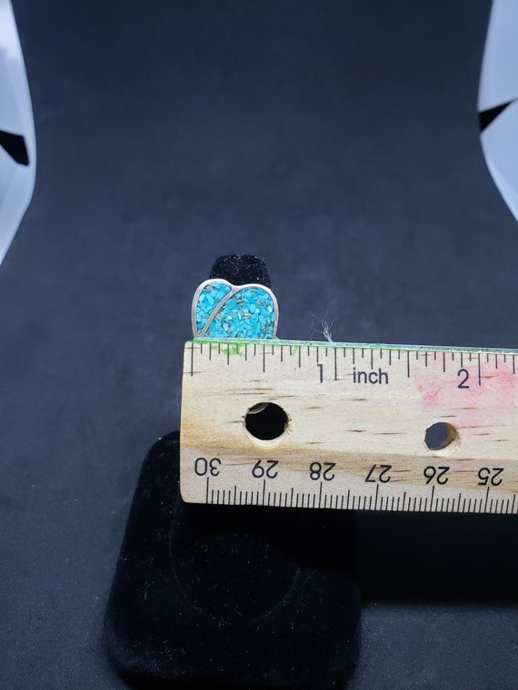 Vintage Zuni orbital oval overlapping inlay turquoise… - Gem