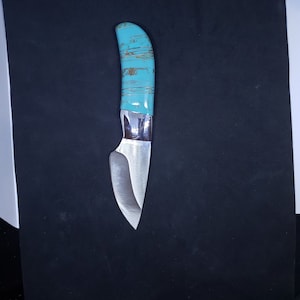 Inlay Turquoise Pocket Knife With Sheath - Etsy