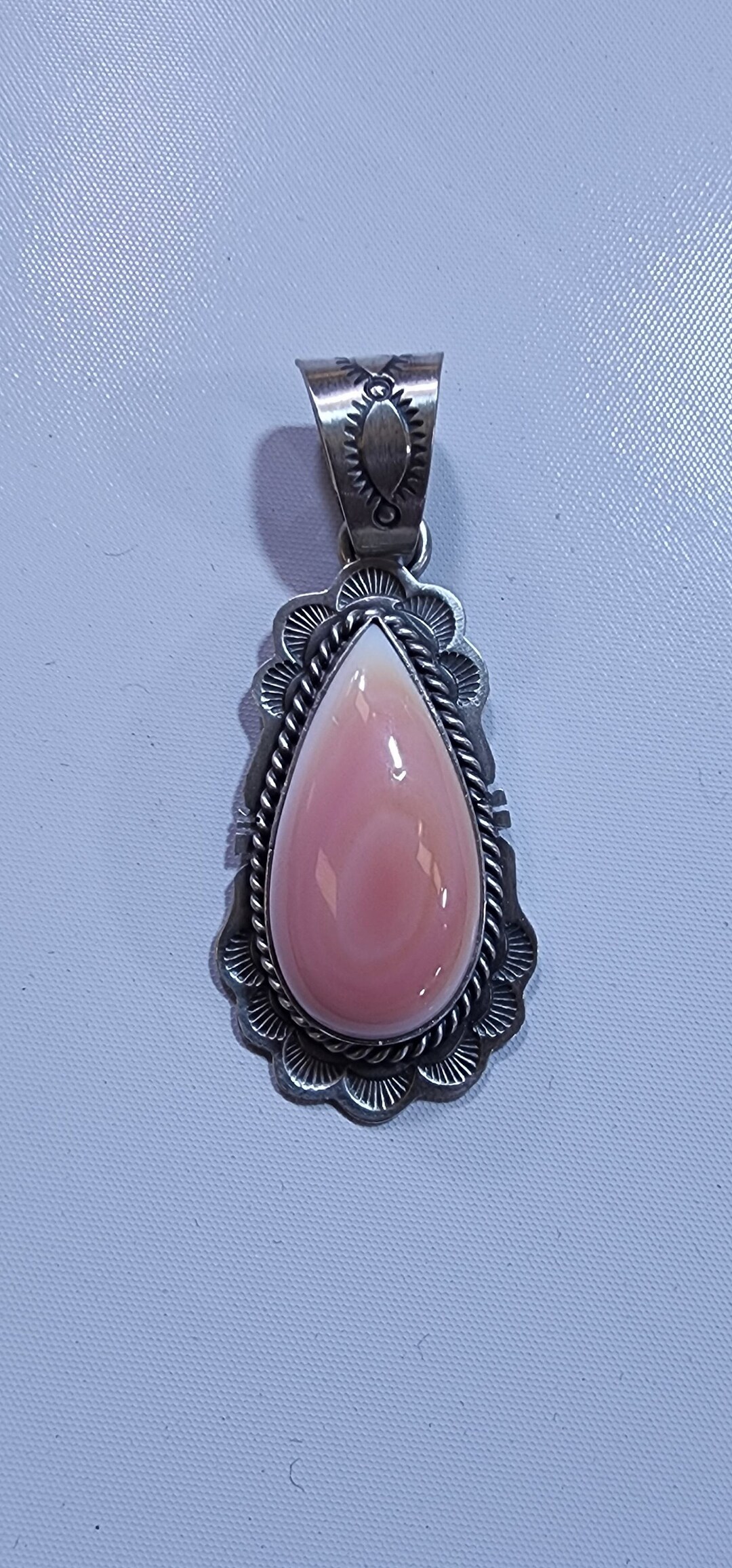 Silver Pink Conch Shell Pendant Handmade Sterling Silver J.nelson - Etsy