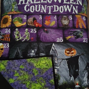 Halloween Countdown Calendar Quilted X-large Wall Hanging Activity ...