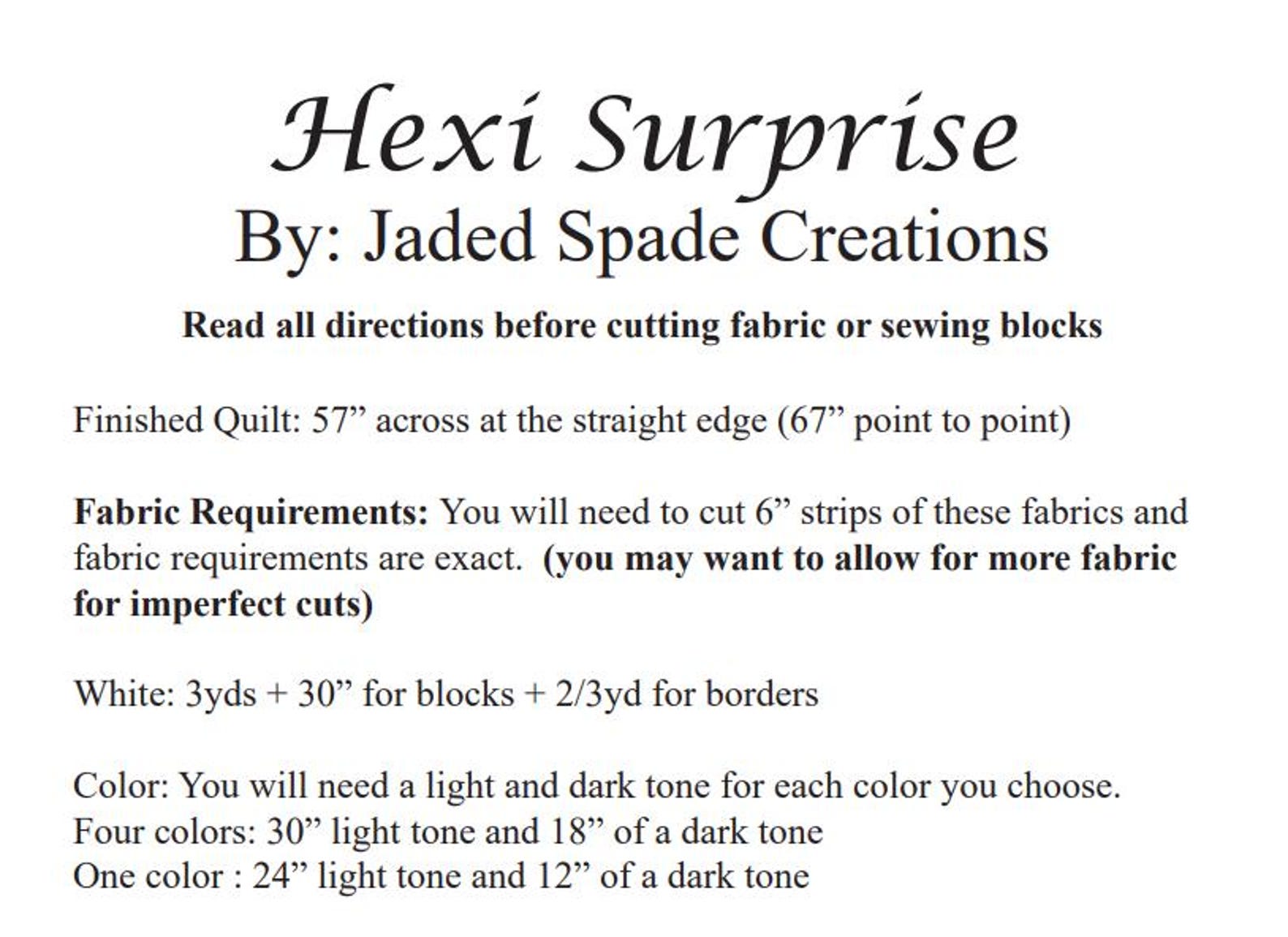 Quilt Pattern Hexi Surprise Quilt Block Pattern - PDF Download - Etsy