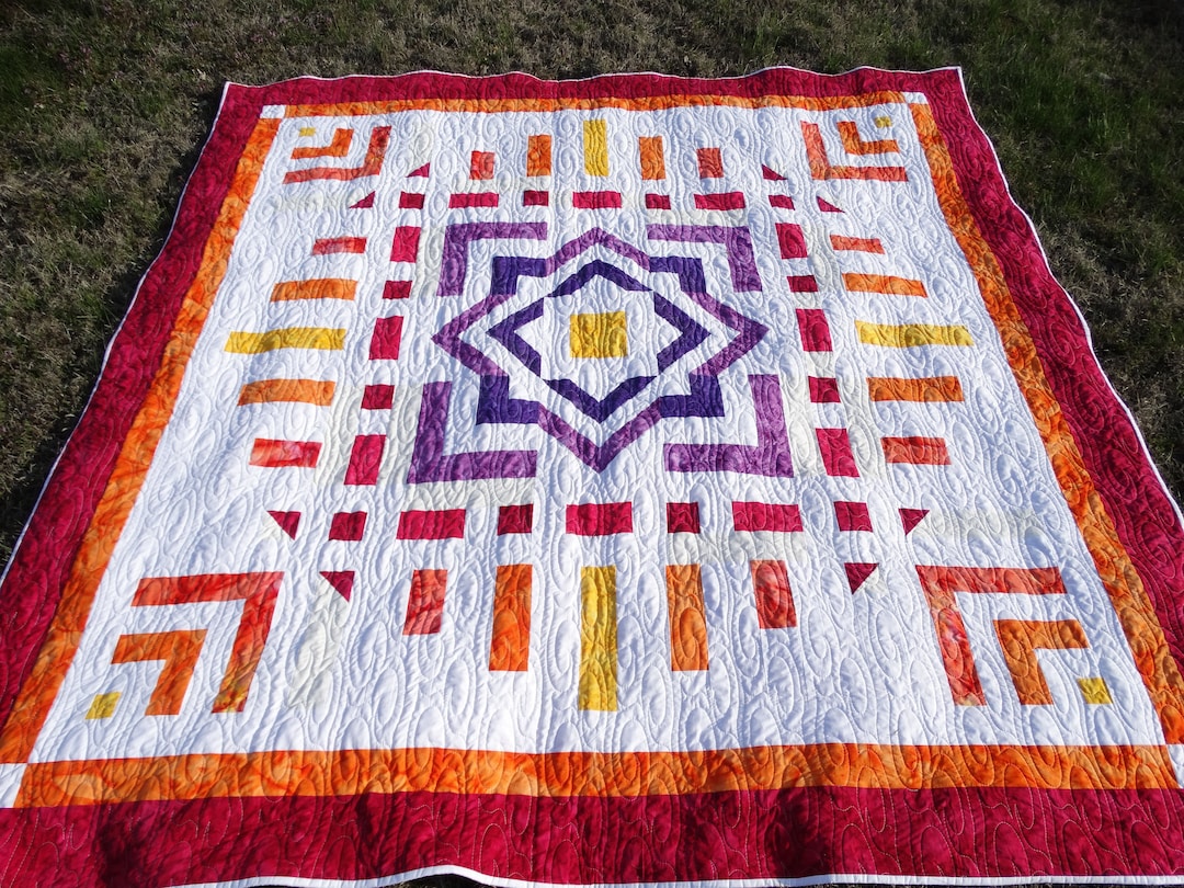 Rising Star Quilt Pattern 2 Sizes Lap and Queen Size Quilt Pattern ...