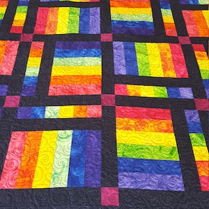 Unicorn Candy Quilt Pattern – Rainbow Jelly Roll Quilt (PDF Download ...