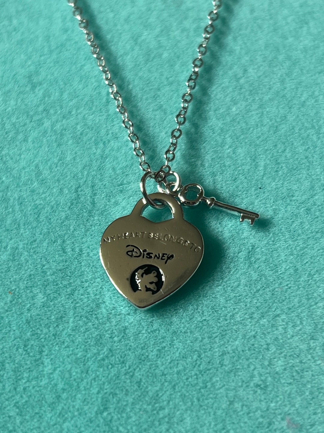 My Heart Belongs to Disney Heart and Key Sterling Silver Necklace myheartbelongstodisney Etsy