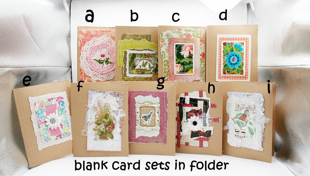 Original Handmade Blank Card Sets for Any Occasion in Folder, Flower ...