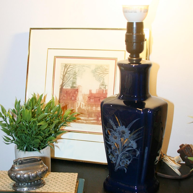 Cobalt Blue Accent Lamp - Etsy