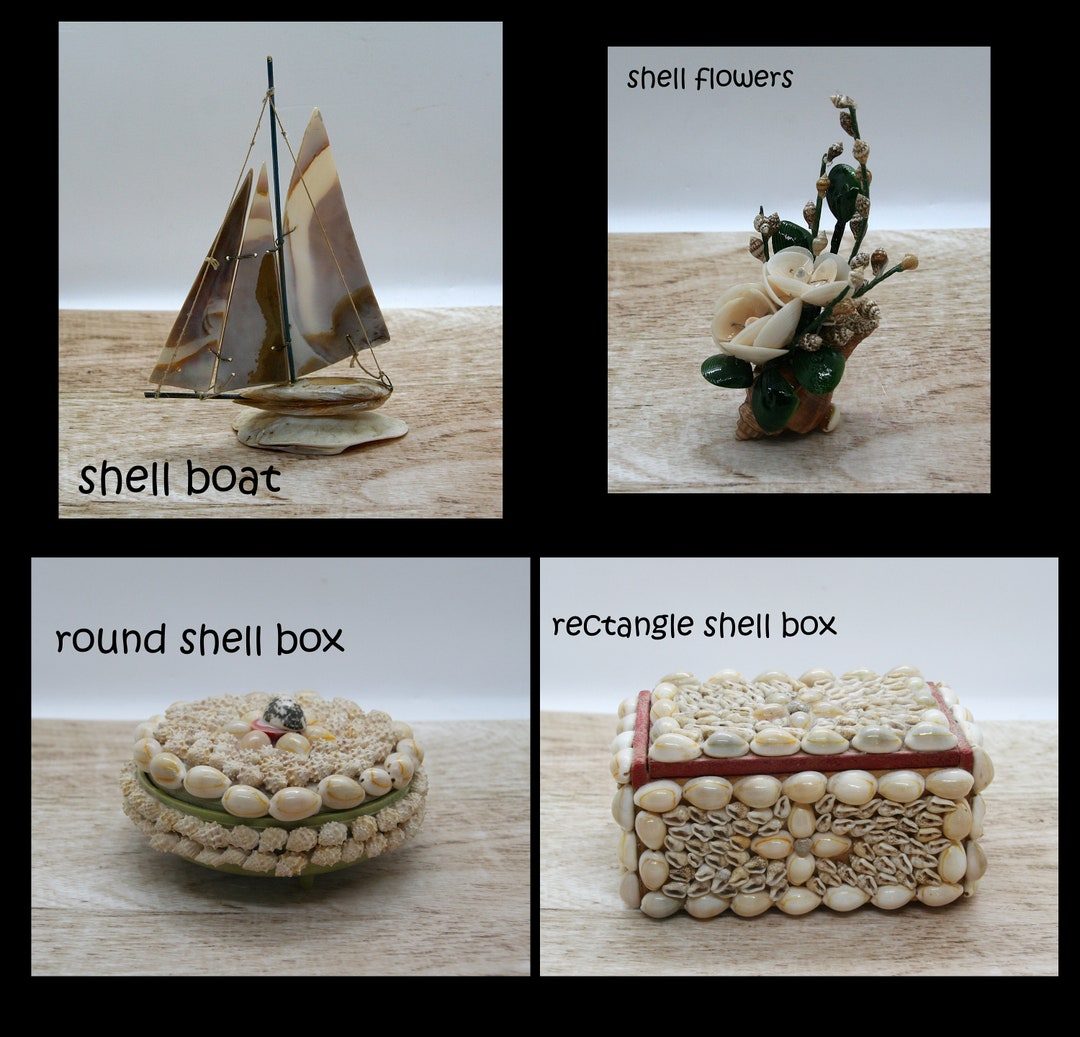 Vintage Shell Items, Vintage Shell Sailboat, Vintage Shell Flowers ...