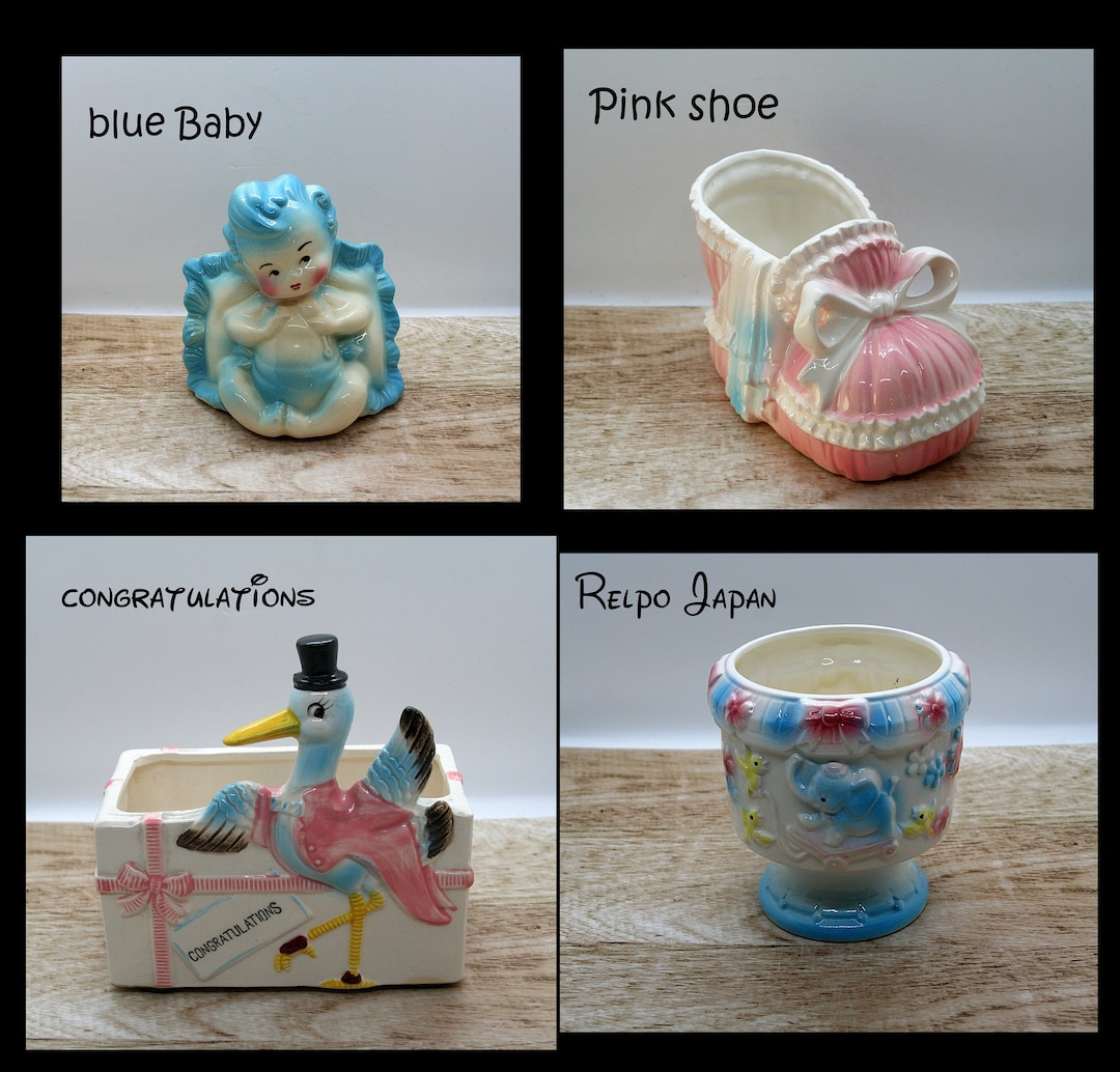Vintage Baby Planters, Nursery Decor, Relpo 2131 Japan, Samson Import ...