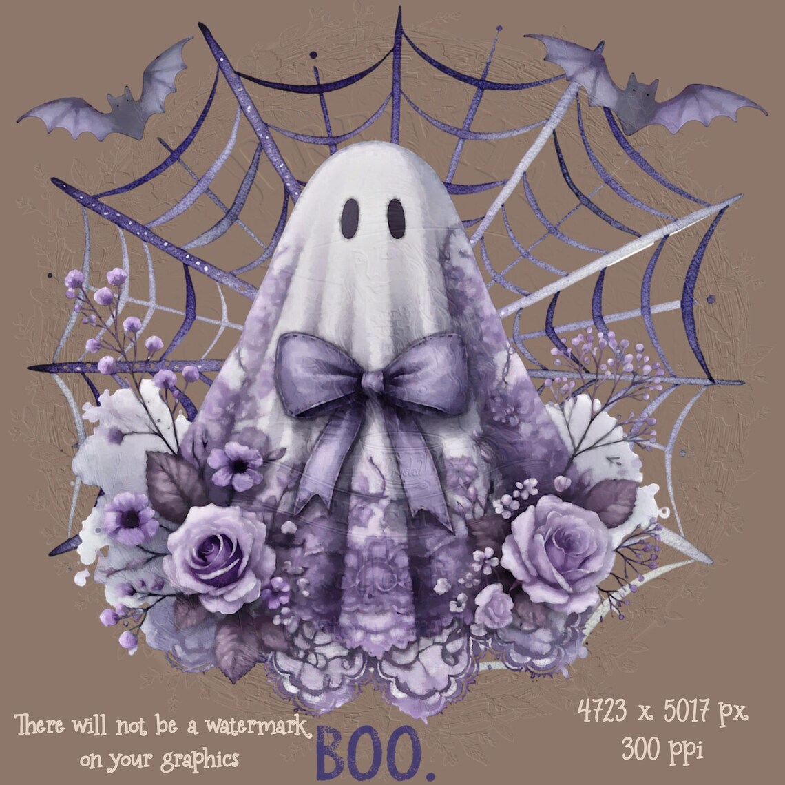 Watercolor Lace Ghosts PNG Clipart Bundle, Instant Download, Vintage ...