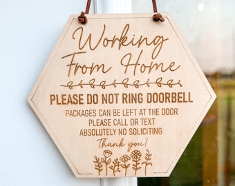 Work From Home Sign | Do Not Disturb Sign | No Soliciting | Do Not ...