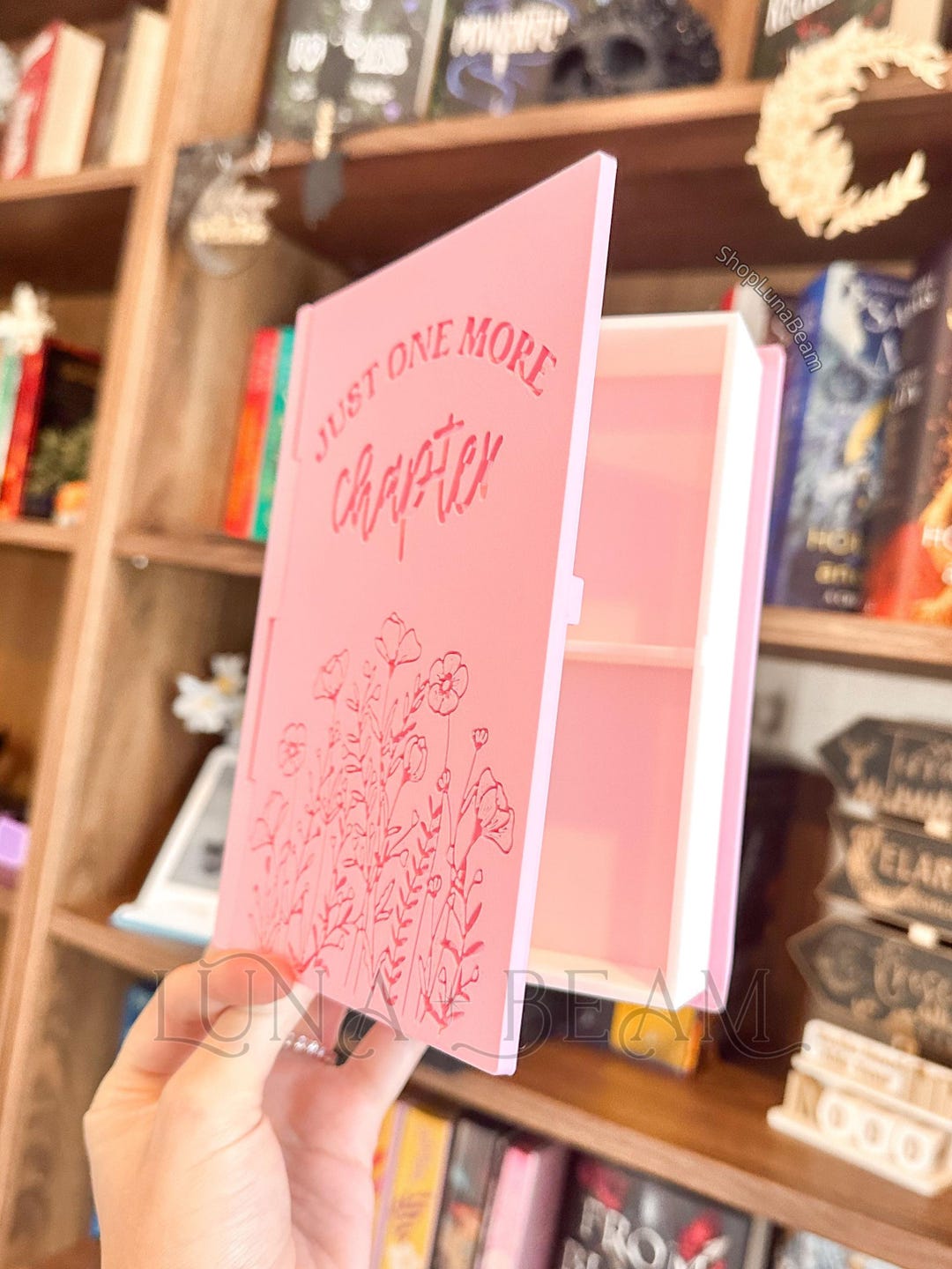 3D Printed Book Box for Kindle & Bookmarks | Engraved Book Storage Case ...