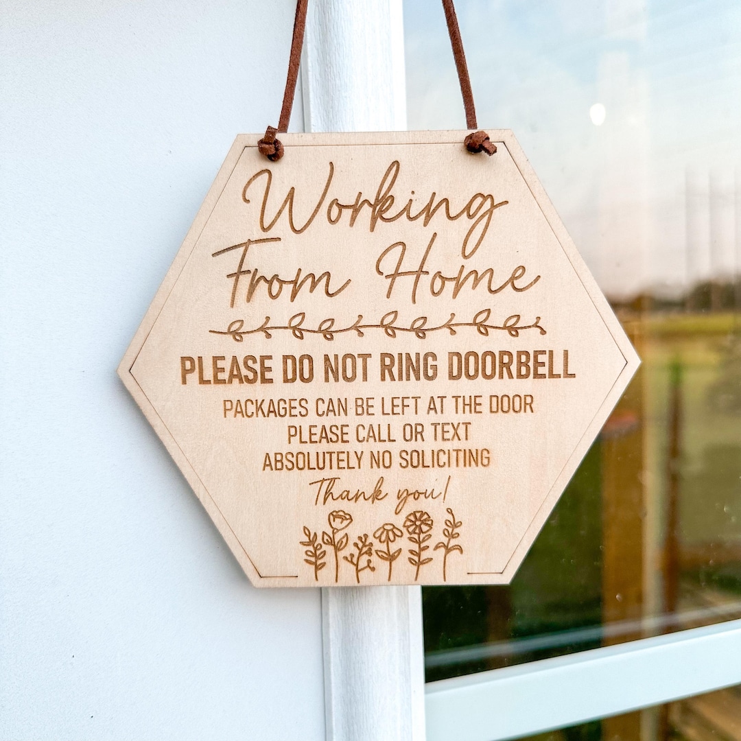 Working From Home | Do Not Disturb Sign | No Soliciting - Etsy