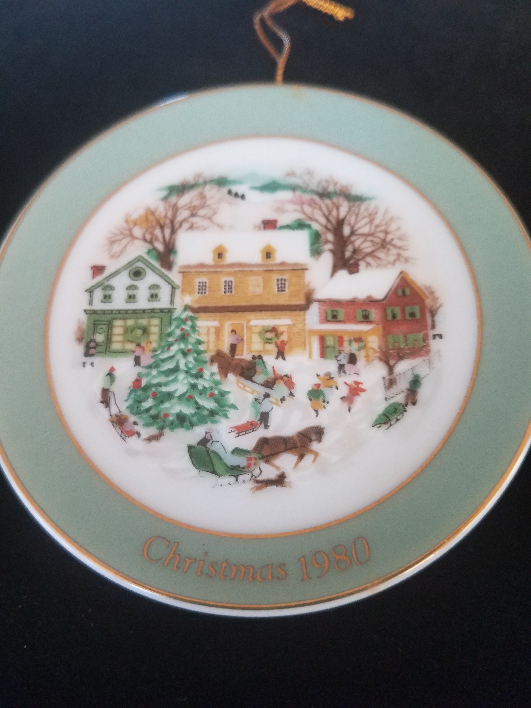 1980 Avon Country Christmas Miniature Porcelain Plate Vintage Ornament ...