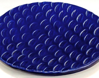 Cobalt Blue Pottery Platter - Etsy