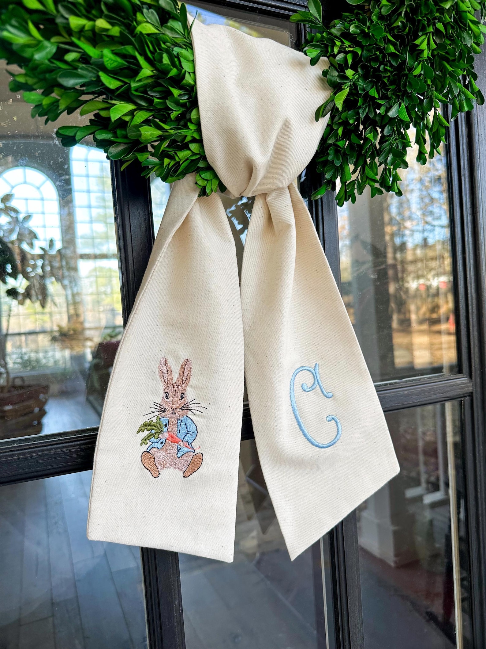 Peter Rabbit Easter Classic Monogrammed Wreath Sash X Custom ...