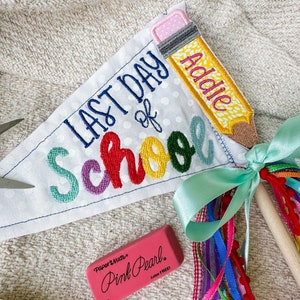 Reversible First Day of School Pennant Flag X Last Day of School X ...