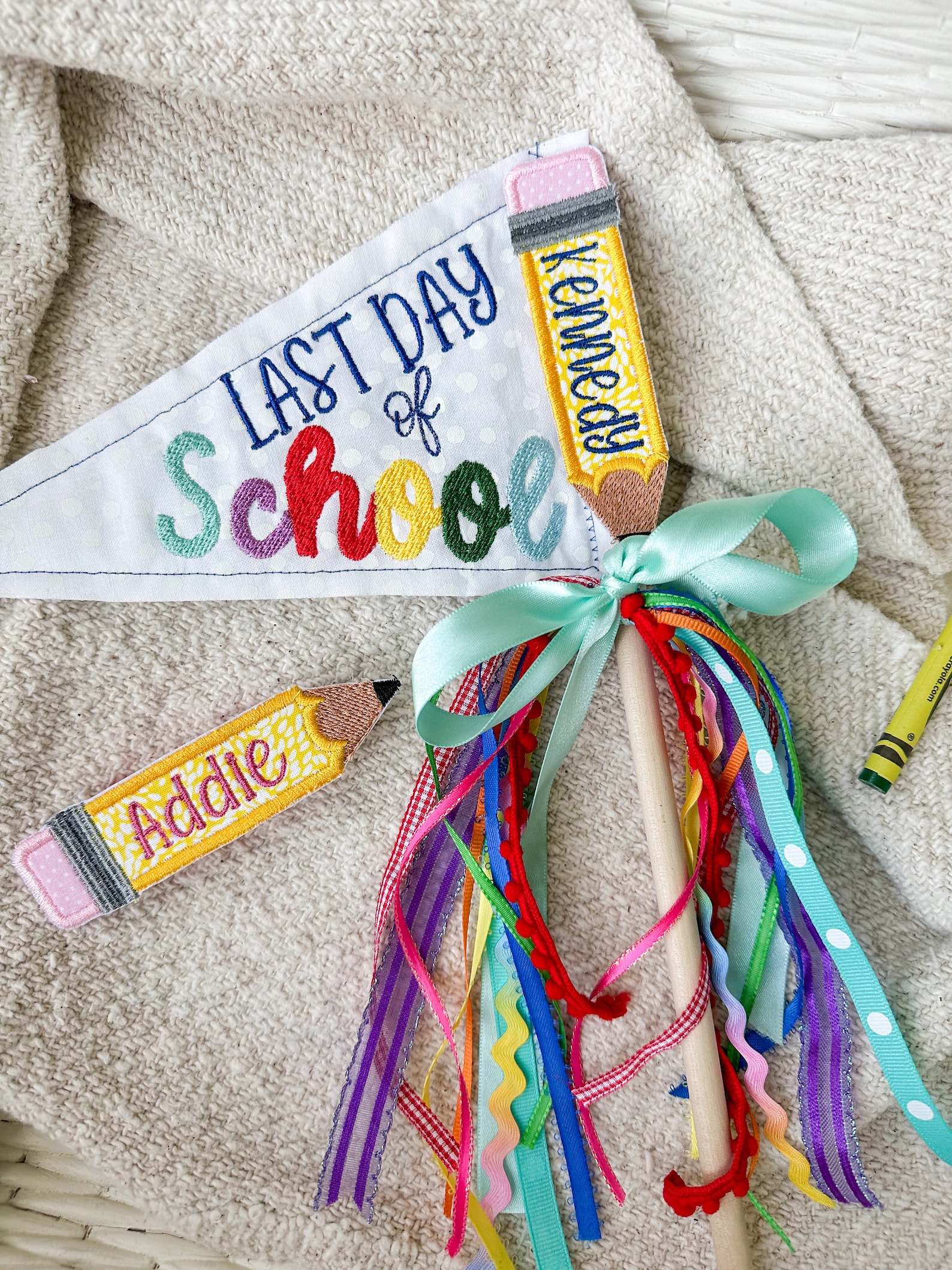 Reversible First Day of School Pennant Flag X Last Day of School X ...