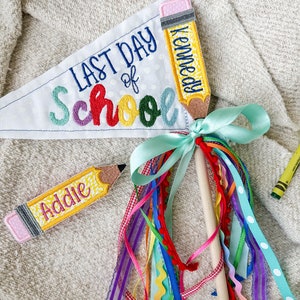 Reversible First Day of School Pennant Flag X Last Day of School X ...