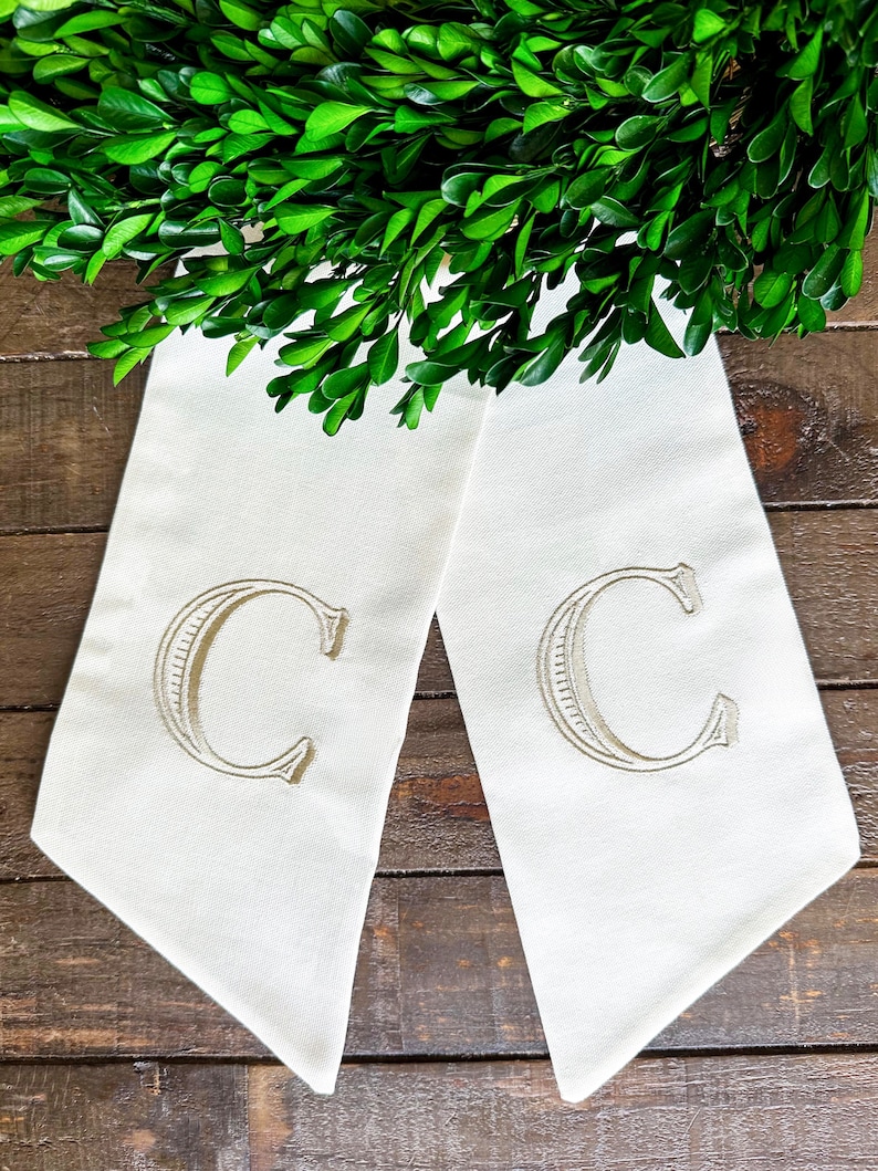 Classic Monogrammed Wreath Sash X Custom Embroidered X Hand Tailored X ...