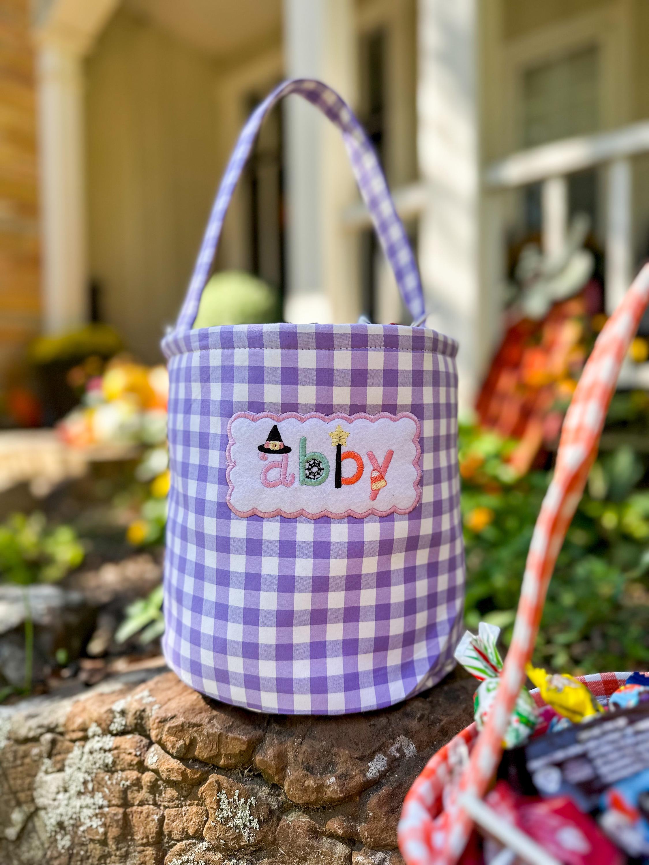 Custom Trick-or-treat Basket X Monogrammed Halloween Personalized ...