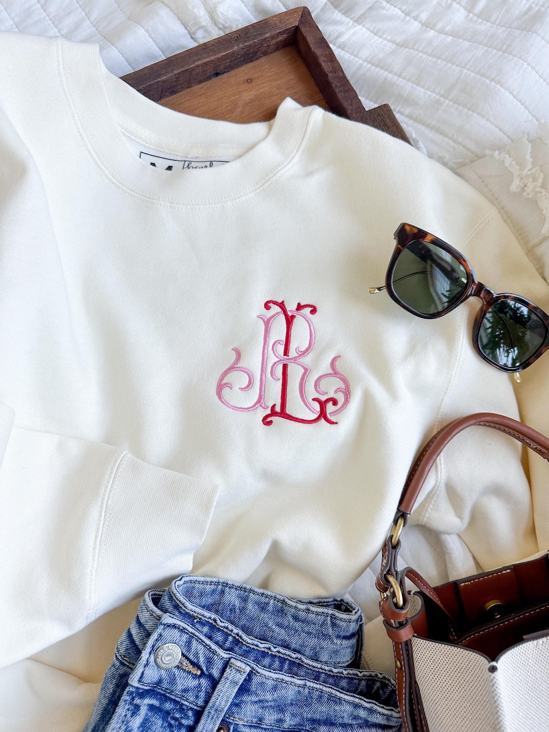 Custom Couture Monogram Sweatshirt X Embroidered Interlocking Double ...