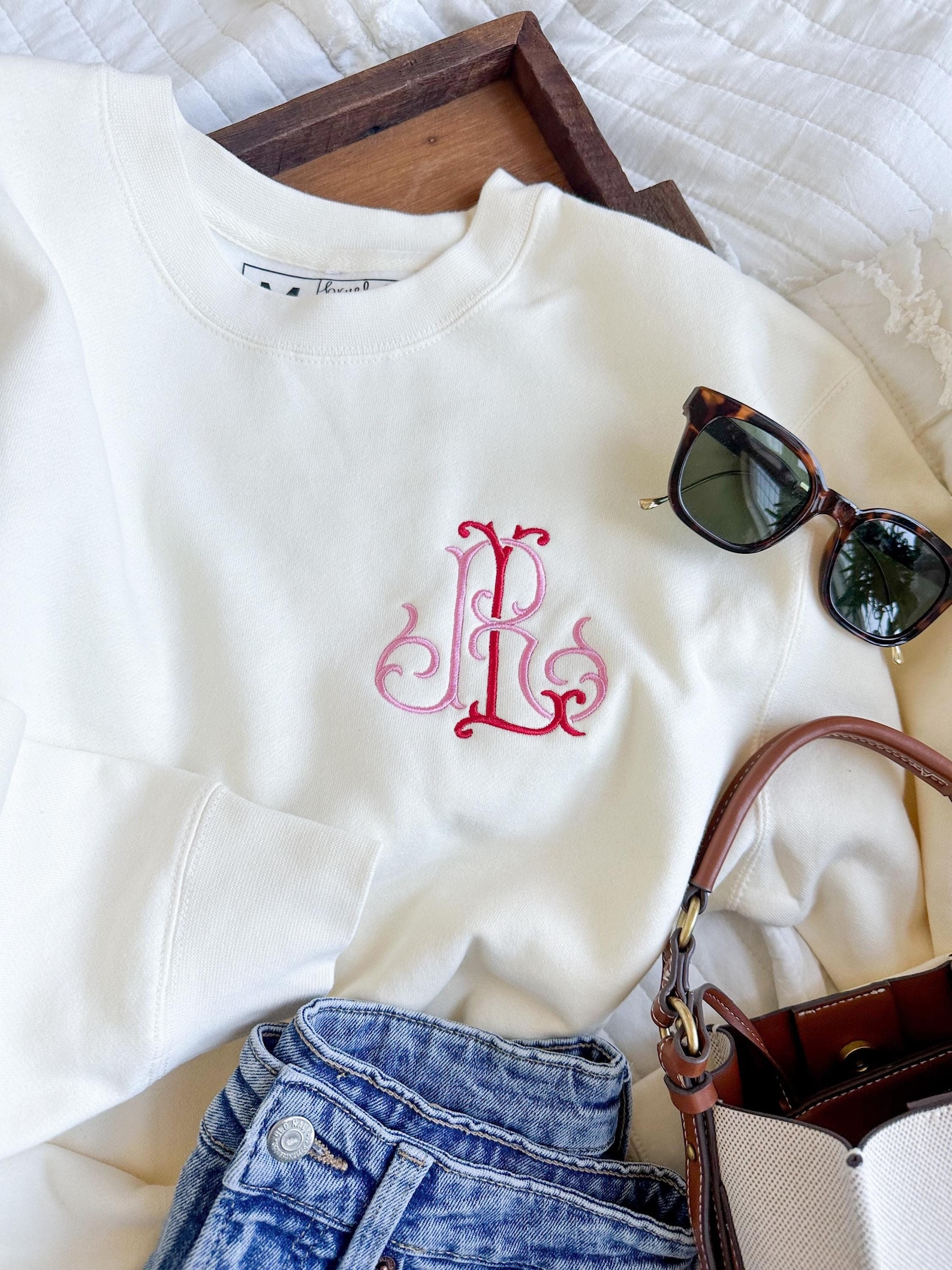 Custom Couture Monogram Sweatshirt X Embroidered Interlocking Double ...