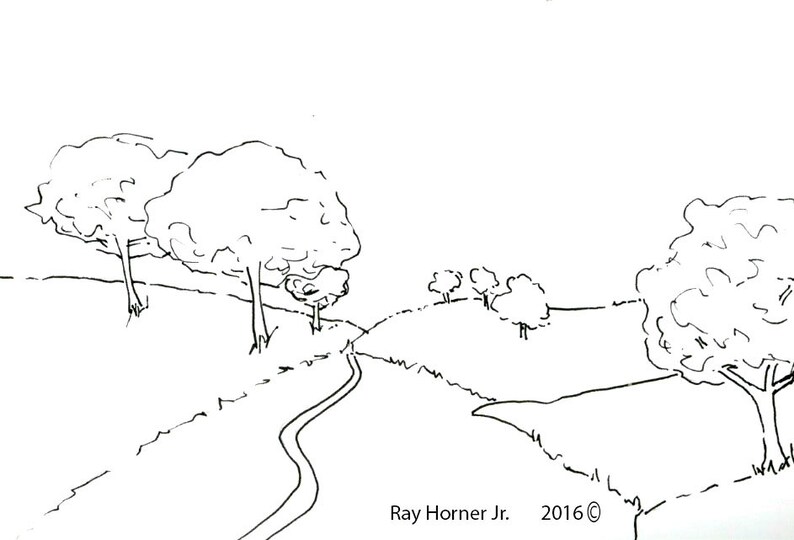 Restful Road Printable Coloring Page by Ray Horner Jr. Instant Digital ...