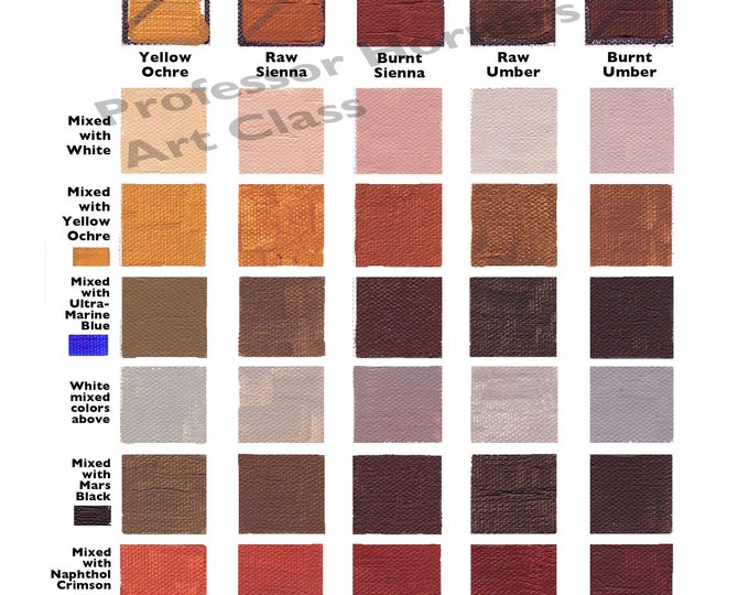 Easy to Use Color Chart Using Earthtones by Ray Horner Jr. for | Etsy