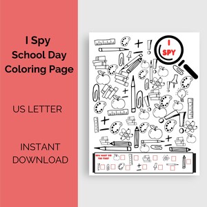 I Spy School Day Coloring Page – Fun, Interactive School-themed ...