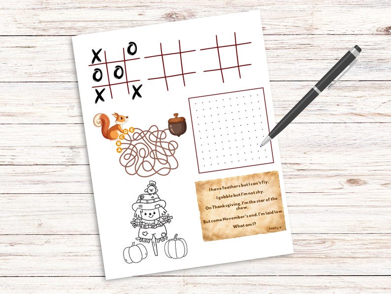 Printable Thanksgiving Game Bundle - Family Fun Activity Pack - Word ...