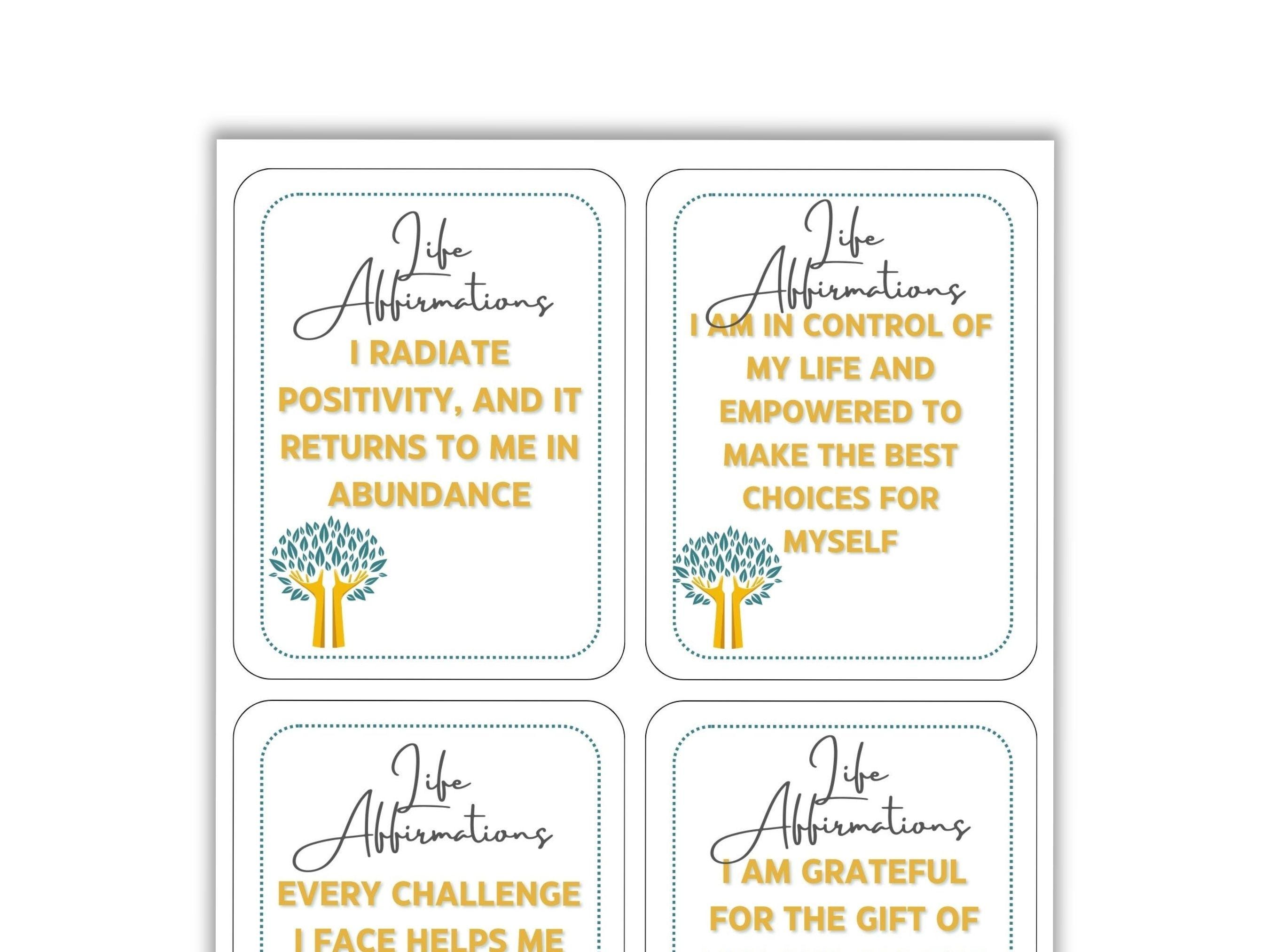 Printable Affirmation Cards Bundle - 6 Themed Sets With 12 Positive ...