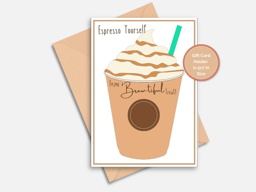 Printable Iced Coffee Gift Card Holder – 'espresso Yourself' – Fun ...