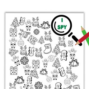 I Spy Christmas Coloring Page – Fun Holiday Activity for Kids ...