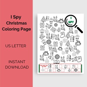 I Spy Christmas Coloring Page – Fun Holiday Activity for Kids ...