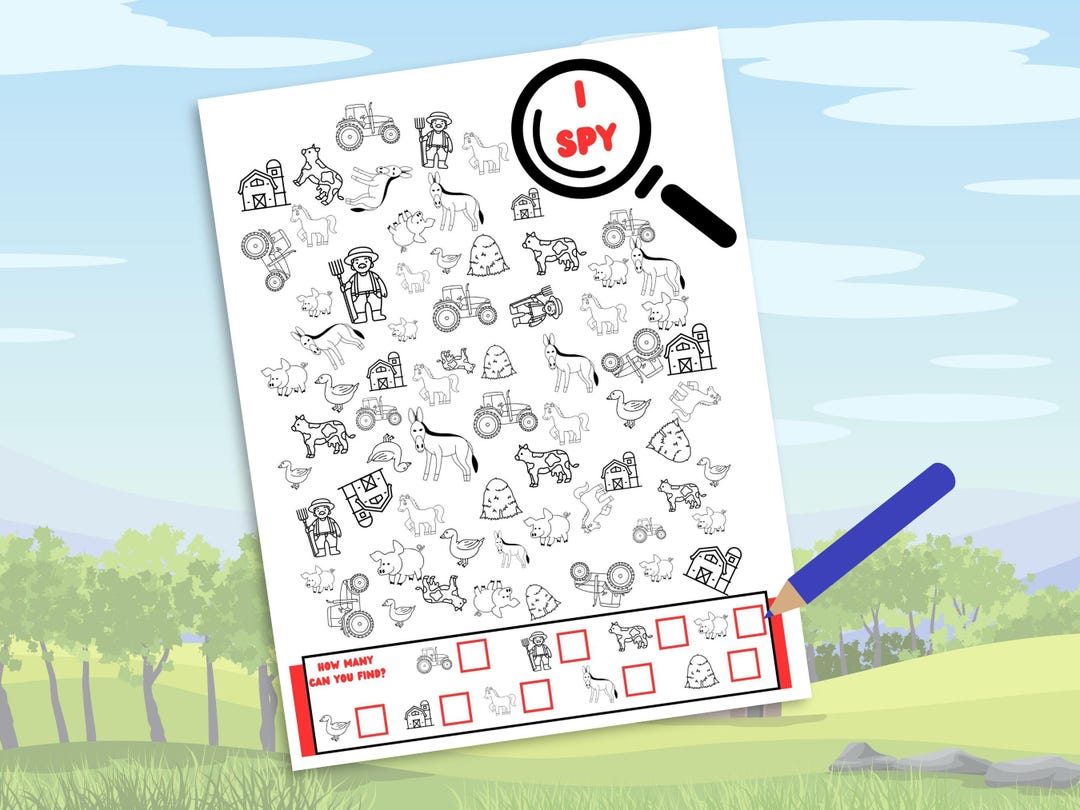I Spy Barnyard Coloring Page – Fun Farm-themed Activity for Kids ...