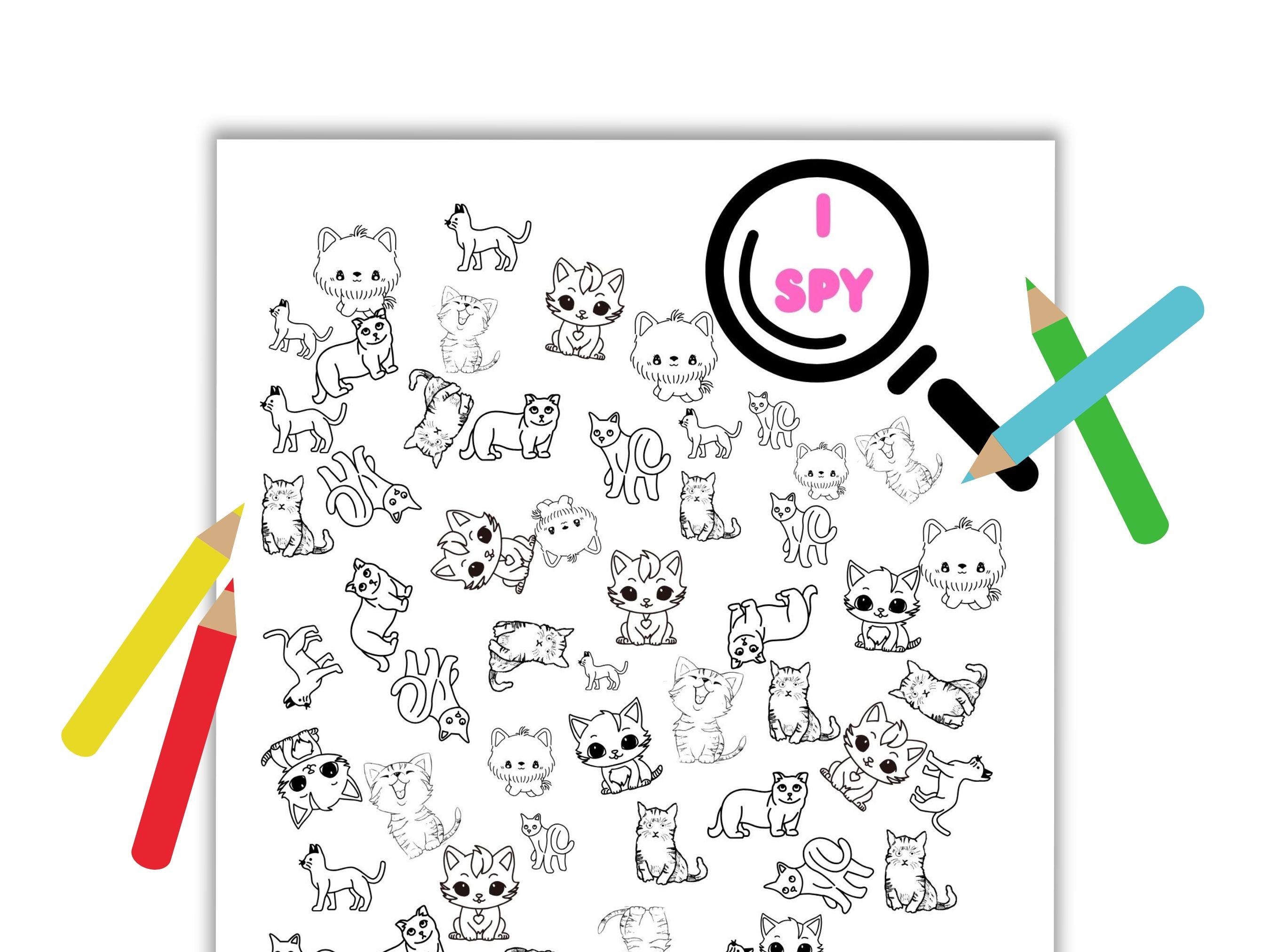 I Spy Cat-themed Coloring Page – Fun Feline Activity for Kids ...