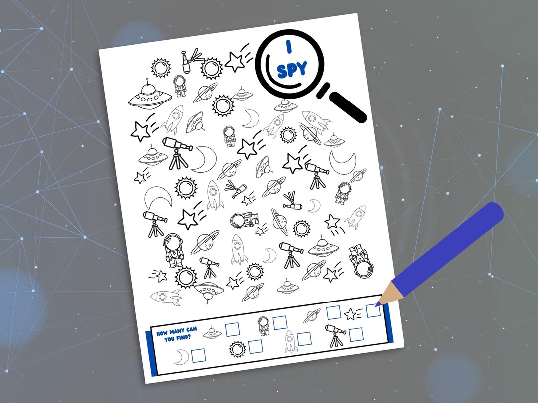 I Spy Space Adventure Coloring Page – Fun Outer Space Activity for Kids ...