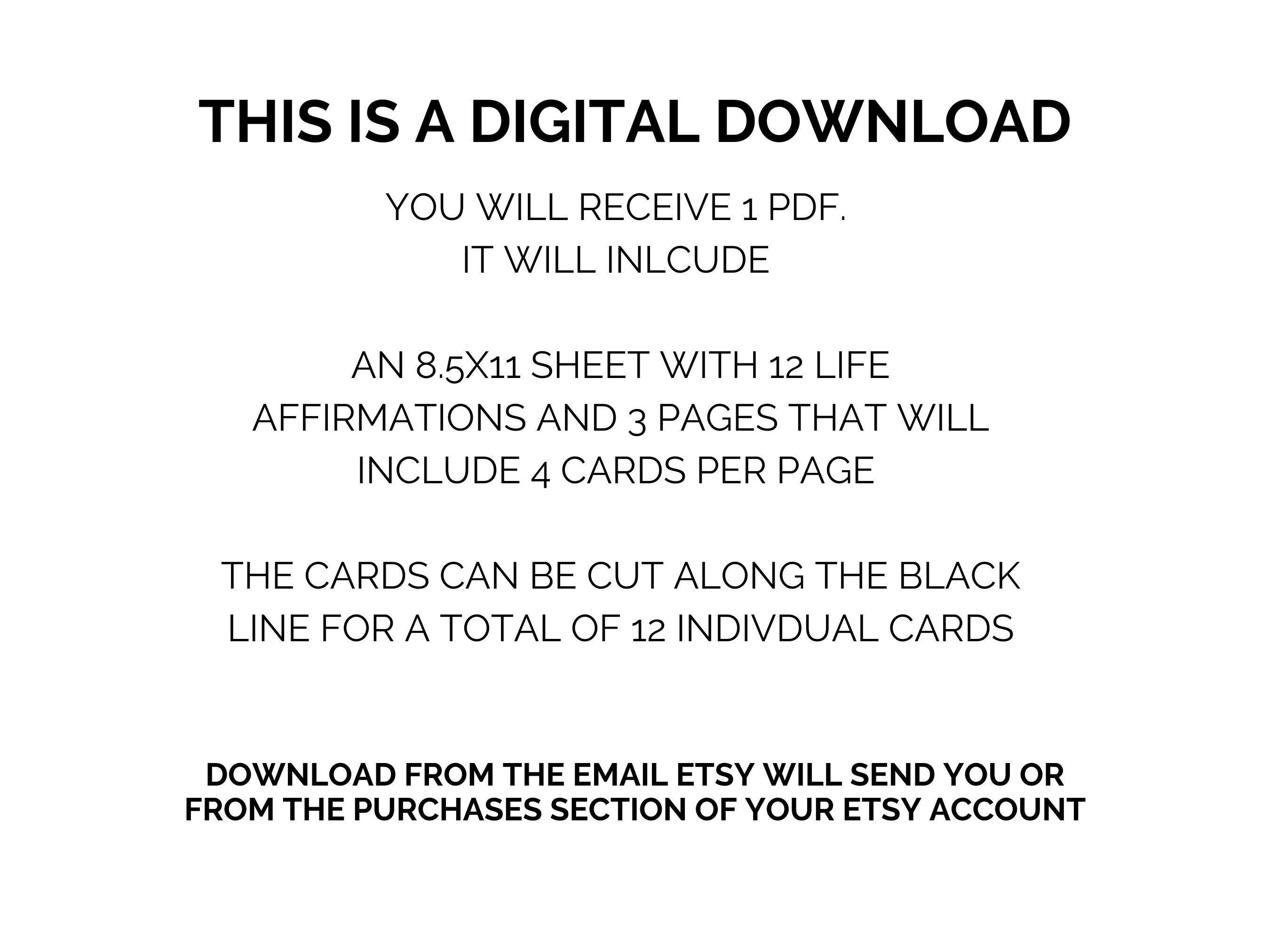 Printable Wealth Affirmation Cards – Set of 12 Prosperity & Abundance ...