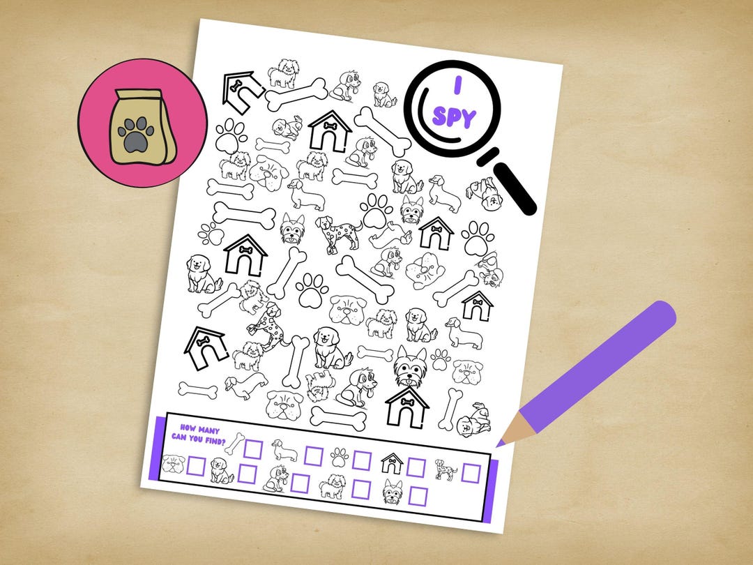 I Spy Dog-themed Coloring Page – Fun, Interactive Activity for Kids ...