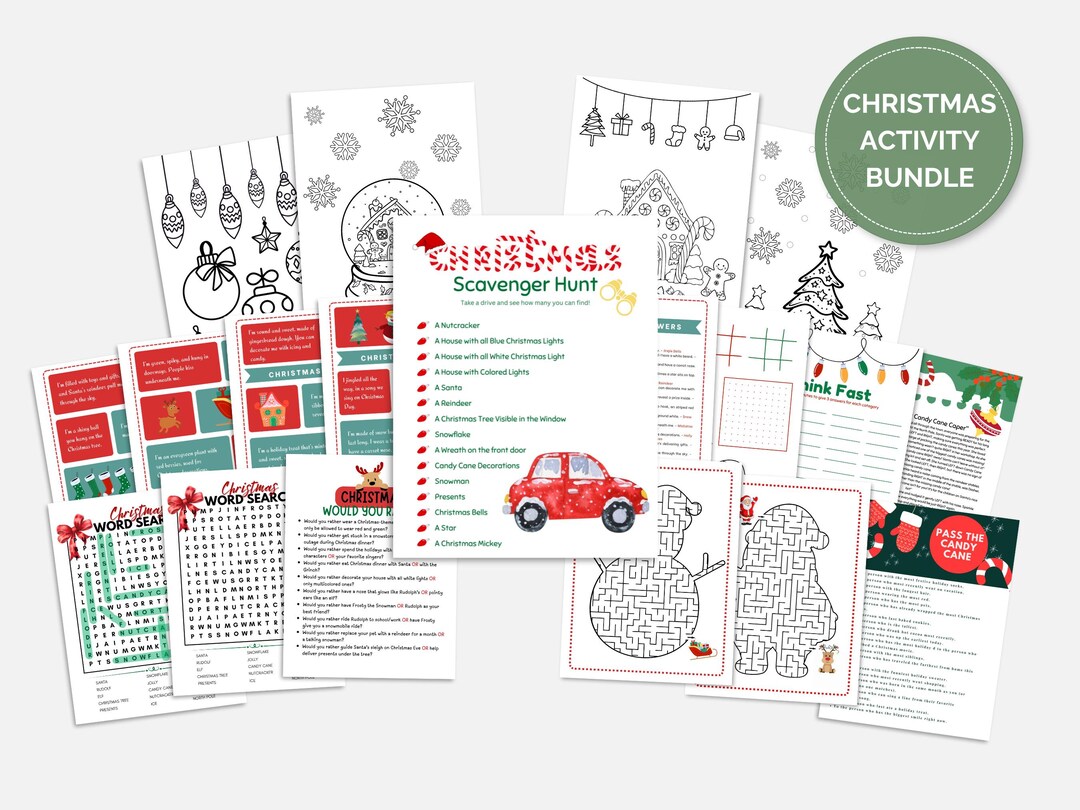 Christmas Activity Bundle - Printable Holiday Fun for Kids & Family ...